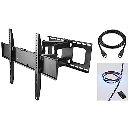 Anchor Brand Full Motion Flat Panel TV Mount Value Pack With LED Light ...