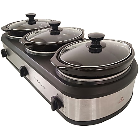Frigidaire 420W Triple Slow Cooker And Buffet Server With 3 Piece 2.5 ...