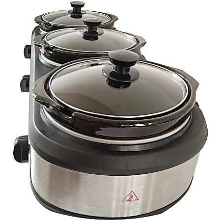 Frigidaire 420W Triple Slow Cooker And Buffet Server With 3 Piece 2.5 ...