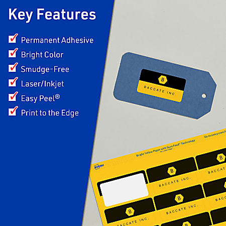 Avery Print To The Edge Labels With Sure Feed Technology And Easy Peel ...