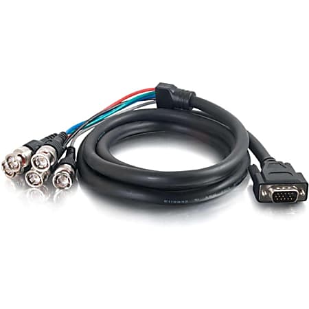 C2G 6ft Premium HD15 Male to RGBHV 5 BNC Male Video Cable - Office Depot