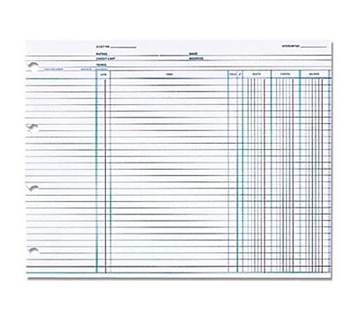 Wilson Jones Ledger Paper Balance Ledger 7 12 x 10 38 White 100 Sheets ...