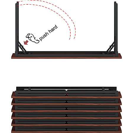 Lorell Folding Melamine Training Table 30 H x 60 W x 18 D BlackMahogany ...