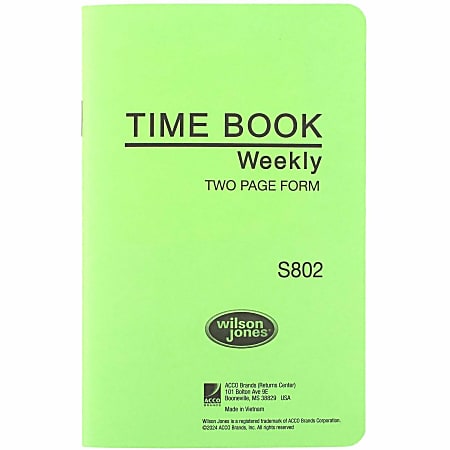 ACCO Wilson Jones Foremans Pocket Size Time Book 2 Pages Per Week 6.75 ...