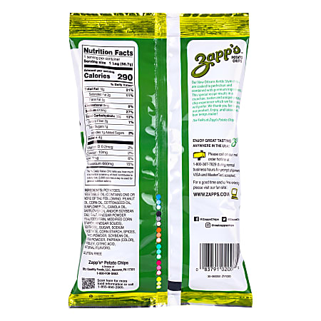 Zapps Potato Chips Cajun Dill Gator Tator Kettle Style 2.0 Oz Case Of ...