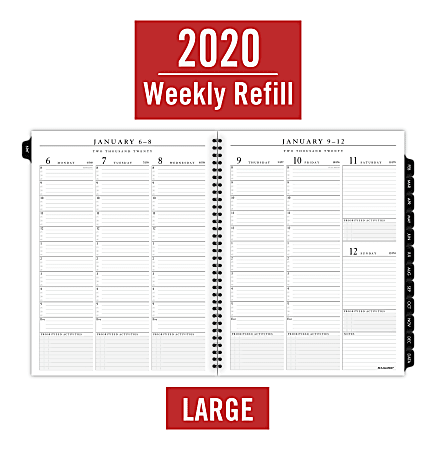 AT A GLANCE Executive WeeklyMonthly Planner Refills 8 14 x 11 Black ...