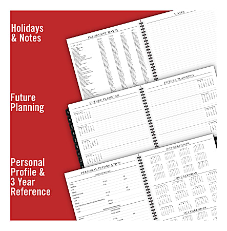AT A GLANCE Executive WeeklyMonthly Planner Refills 8 14 x 11 Black ...