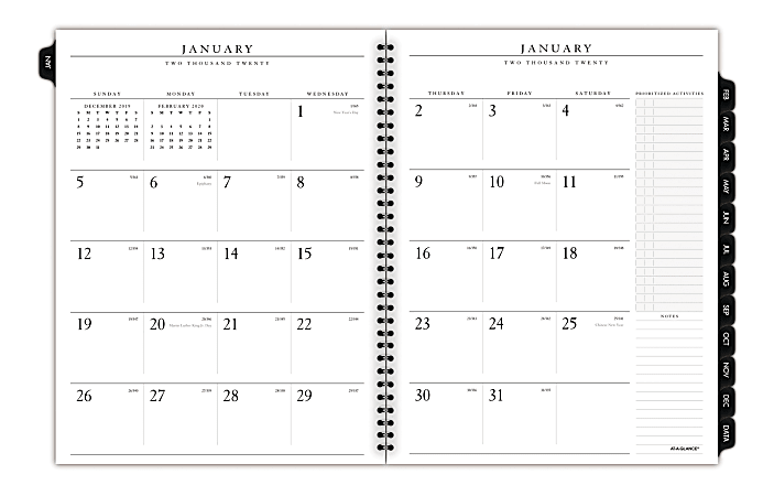 AT A GLANCE Executive WeeklyMonthly Planner Refills 8 14 x 11 Black ...