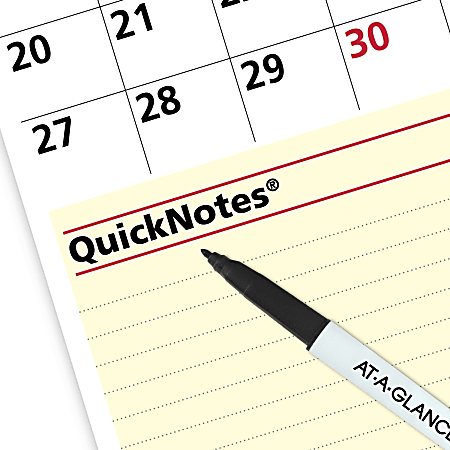 AT A GLANCE QuickNotes 2026 Reversible Erasable Monthly Yearly Wall ...