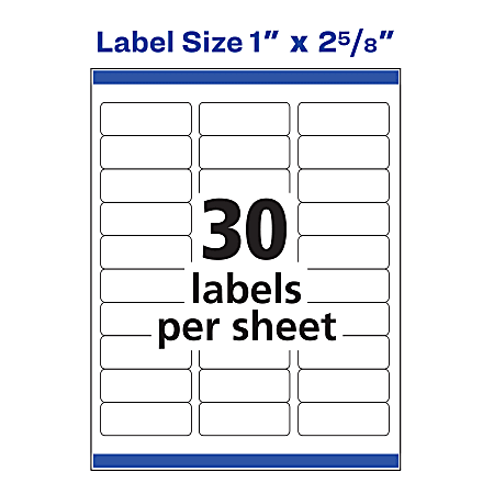 Avery Easy Peel Address Labels With Sure Feed Technology 8160 1 x 2 58 ...