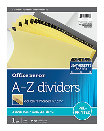 Office Depot® Brand Preprinted Tab Dividers, A-Z Tab