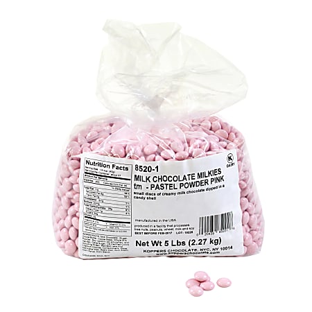 Milkies Milk Chocolates 5 Lb Bag Pastel Pink - Office Depot