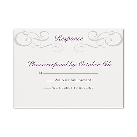 Custom Wedding Event Response Cards With Envelopes 4 78 x 3 12 Charming ...