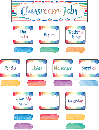 Teacher Created Resources Mini Bulletin Board Set Watercolor Classroom ...