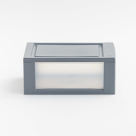 Iris Stackable Storage Bins With Drawers 5 716 H x 8 12 W x 13 18 Gray ...