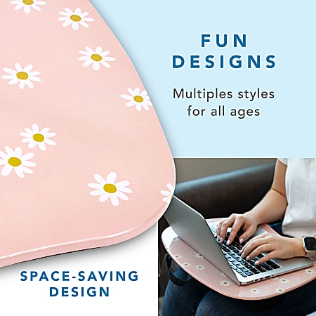 LapGear MyStyle Lap Desk 2 58 H x 17 W x 13 14 D Pink Daisy - Office Depot