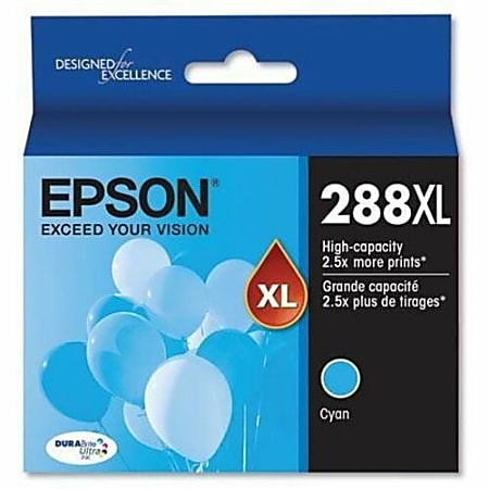 Epson DURABrite Ultra 288XL High Yield Inkjet Ink Cartridge Cyan Pack ...