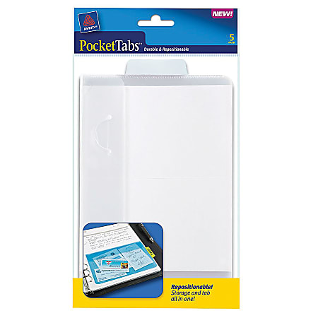 Avery PocketTabs 12 Page Pocket 5 x 7 12 Blank Pastel Blue Pack Of 5 ...
