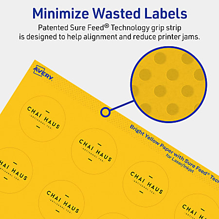 Avery Print To The Edge Labels With Sure Feed Technology And Easy Peel ...