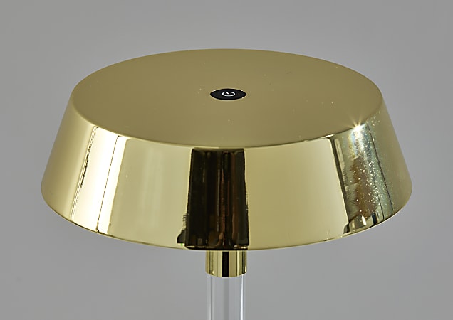 Adesso Orla LED Cordless Table Lamp Shiny GoldClear Acrylic - Office Depot