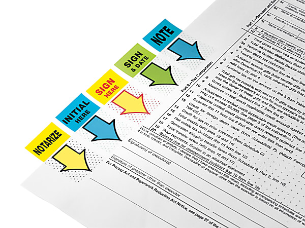 Post it Printed Flags Initial Here 1 x 1 1116 Bright Blue 50 Flags Per ...