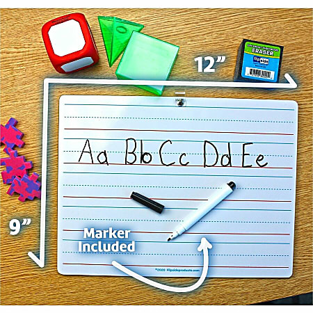 Flipside Two Sided Non Magnetic Unframed Dry Erase Whiteboards 9 x 12 ...