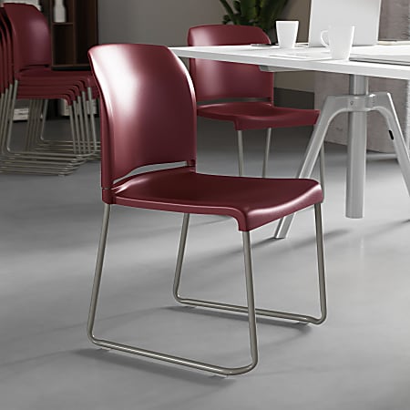Flash Furniture HERCULES Full Back Contoured Stacking Chair With Sled ...