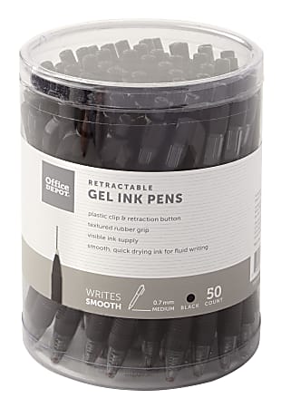 Office Depot Brand Callisto Retractable Gel Ink Pens Medium Point 0.7 ...