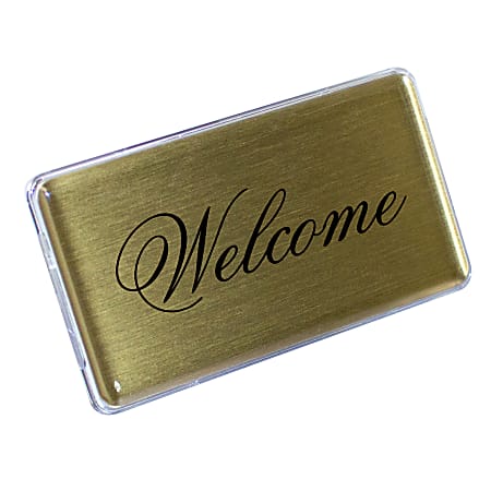 The Mighty Badge Standing Signage Kit 1 12 x 2 34 Silver Pack Of 10 ...