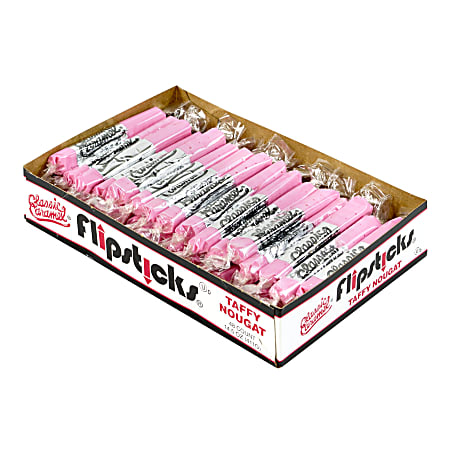 Flipsticks Caramel Sticks Pink Strawberry Box Of 48 - Office Depot