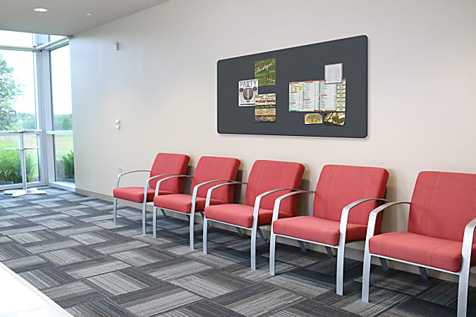 Ghent Fabric Bulletin Board With Wrapped Edges 36 x 46 12 Gray - Office ...