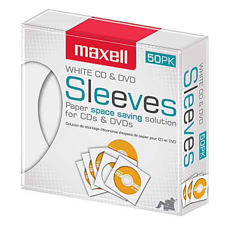 Maxell White CD DVD Sleeves - Office Depot