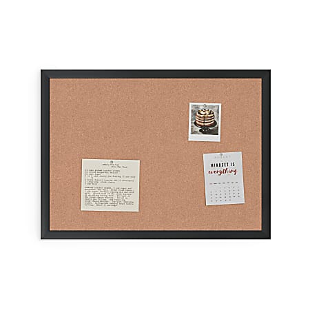 U Brands Cork Bulletin Board 24 X 18 Black Aluminum Frame Actual Size ...