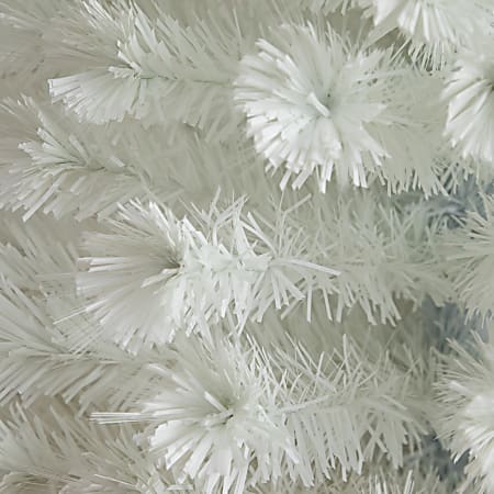 Nearly Natural 6 H Pre Lit Fiber Optic Artificial White Christmas Tree ...