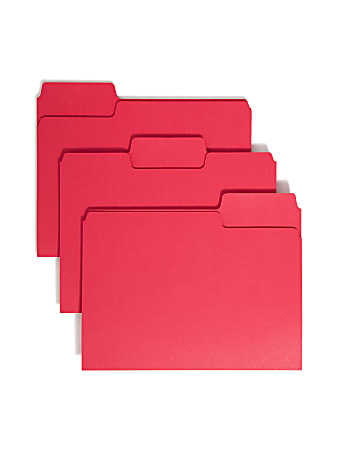 Smead SuperTab File Folders Letter Size 13 Cut Red Box Of 100 - ODP ...