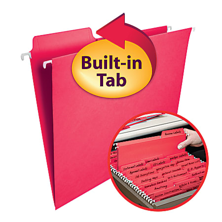 red file folder tabs