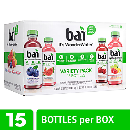 Bai Water Sunset Variety Pack 18 Fl Oz Pack Of 15 - Office Depot