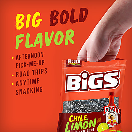 Bigs Chile Limon Sunflower Seed Bags 5.35 Oz Pack Of 12 Seed Bags ...