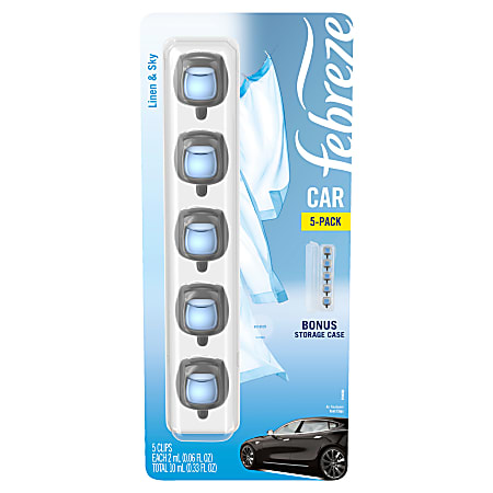 Febreze Car Air Freshener Vent Clips Linen And Sky Pack Of 5 Clips ...