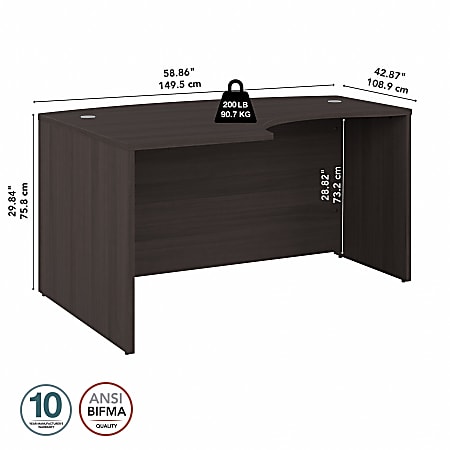 Bush Business Furniture Studio C 60 W Left Hand L Bow Computer Desk ...