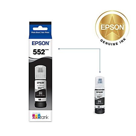 Epson 552 Claria ET Premium High Yield Photo Black Ink Bottle T552120 S ...