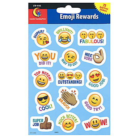 Creative Teaching Press Reward Stickers Emoji Fun 75 Stickers Per Pack ...