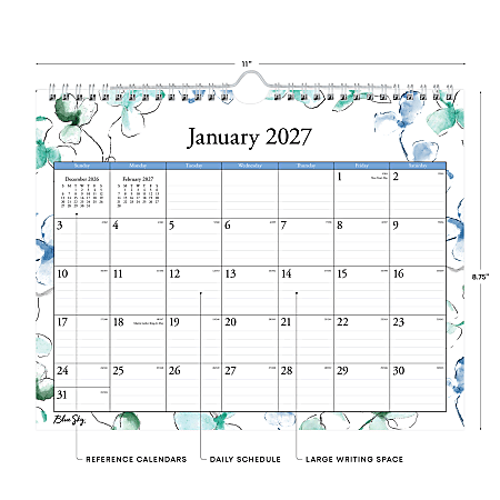 2027 Blue Sky Lindley Monthly Wall Calendar 11x8.75 0percent Lindley ...