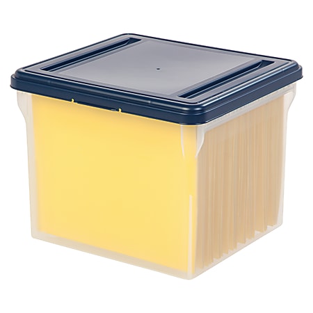 Office Depot Brand Plastic Stackable File Tote With Built In Handles ...