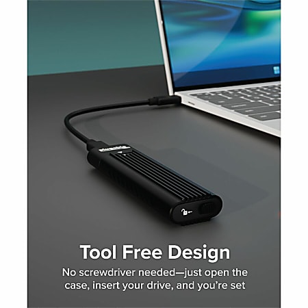 Plugable USB C to M.2 NVMe Tool free Enclosure USB C and Thunderbolt 3 ...