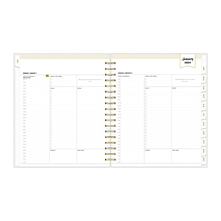 2024 Day Designer DailyMonthly Planning Calendar 8 x 10 Rugby Stripe ...