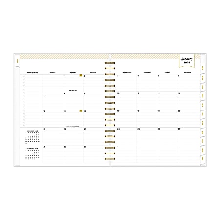 2024 Day Designer DailyMonthly Planning Calendar 8 x 10 Rugby Stripe ...