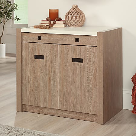 Sauder Dixon City 33 W Computer Desk Cabinet With Storage Brushed Oak ...