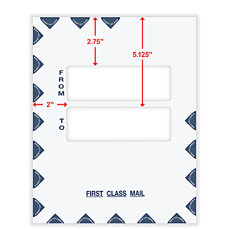 ComplyRight First Class Double Window Tax Mailer Envelope WhiteBlue Self Seal 9 12 x 12 Pack of ...