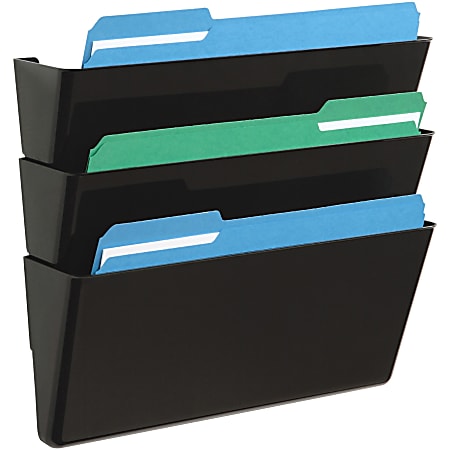 Deflecto Stackable 3 Pocket DocuPocket Wall File 19 H x 13 W x 4 D ...